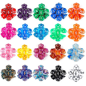 DND Dice Set 140 Pieces Polyhedron Dice 20 Colors Great for Dungeons and Dragons DND RPG MTG Table Games D4 D6 D8 D10 D% D12 D20 with a Big Santa Claus Bag