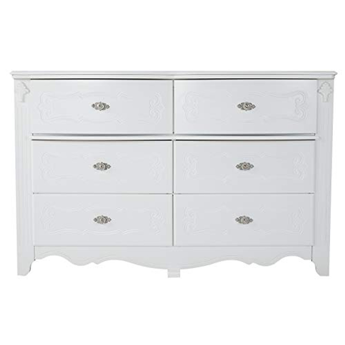 Signature Design by Ashley Exquisite Children's Glam Youth 6 Drawer Dresser, White