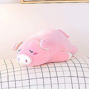 PASSIONFRUIT Stuffed Plush Pig/Piggy Pet -Toy Pink 17.6" Doll Baby Pillow Stuffed Animal | Super Soft, Huggable Toy for Toddler, Boys, Girls | Snuggle, Cuddle Pillow Stuffed with PP Cotton
