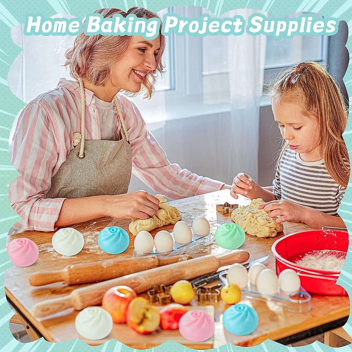 36 Pcs Dumpling Stress Balls Bulk 2.4 Inch Dumpling Fidget Toy Dough Stress Relief Bun Squeeze Toy with Storage Bag for Birthday Party Favors School Carnival Reward Gift