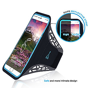 Premium Cell Phone Armband Holder Sports Running Arm Case with Headphone Hole for iPhone Xs Max 8 7 6 Plus Galaxy S10+ S9 S8 S7 Moto G7 G6 E5 Play Z4 Z3 Play Google Pixel 3a Razer Phone 2 (Black)