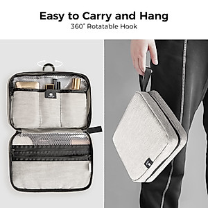 pack all Hanging Travel Toiletry Bag, Water Resistant Travel Bag, Portable Toiletry Shaver, Separation of Wet and Dry, for Women and Men (White)