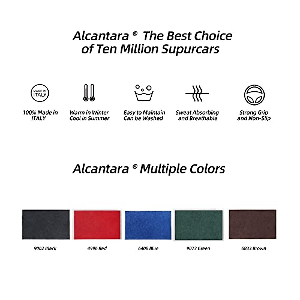 Alfanxi Hand Stitch Alcantara Steering Wheel Cover Compatible with Hyundai Elantra 3 Elantra Sport Elantra GT 2013-2017(White Stripe)