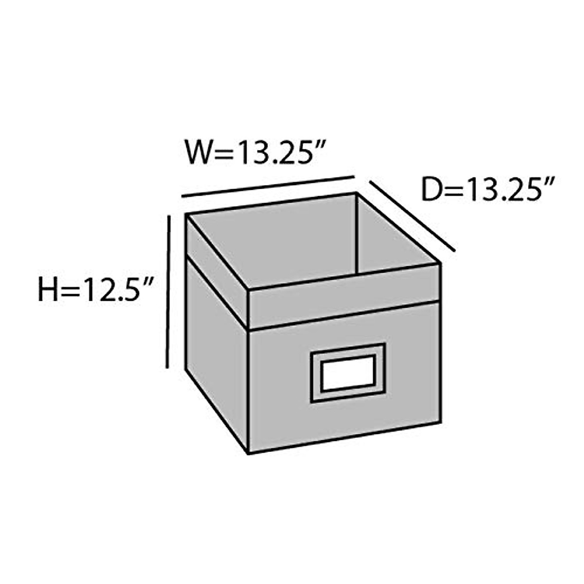 Kitchen Cube Glassware Storage Bin - Durable Polyester, Adjustable Compartments, Sturdy Interior Walls, ID Window, Kitchen Storage-Graphite