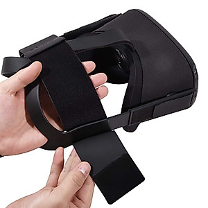 Oritys Adjustable Head Strap for Quest VR Gaming Headset, Quest Accessories, Reduce Head Pressure with Comfortable Leather. (Black)