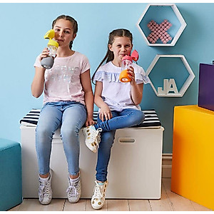 b.box 15oz Tritan Drink Bottle: Modern Water Bottle with Flip Straw for Toddlers & Kids. Spill Proof, Leak Proof, BPA Free. Great for School/Daycare or Next Step after Sippy Cups (Ocean Breeze)