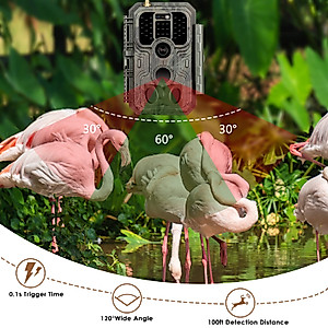 Folgtek 4G Cellular Trail & Game Camera 32MP 1296P with SIM Card Sends Pictures to Cell Phone, Night Vision & Motion Detection 120° Wide Angle 0.1s Trigger Time for Outdoor, Home