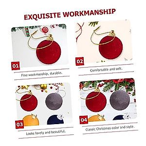 NOLITOY 24 pcs Christmas Balls Christmas Ball Ornaments Christmas Tree Decoration Christmas Decor Felt Christmas Ornament Balls Xmas Tree Hanging Balls Ball Ornaments for Xmas Tree Pendant