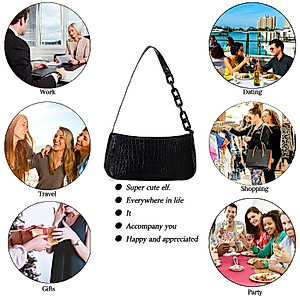 Scioltoo Clutch Purses Shoulder Bag for Women Trendy Super Cute Tote Shoulder Bags With zipper Closure Women's Classic Evening Bag Black + shoulder strap