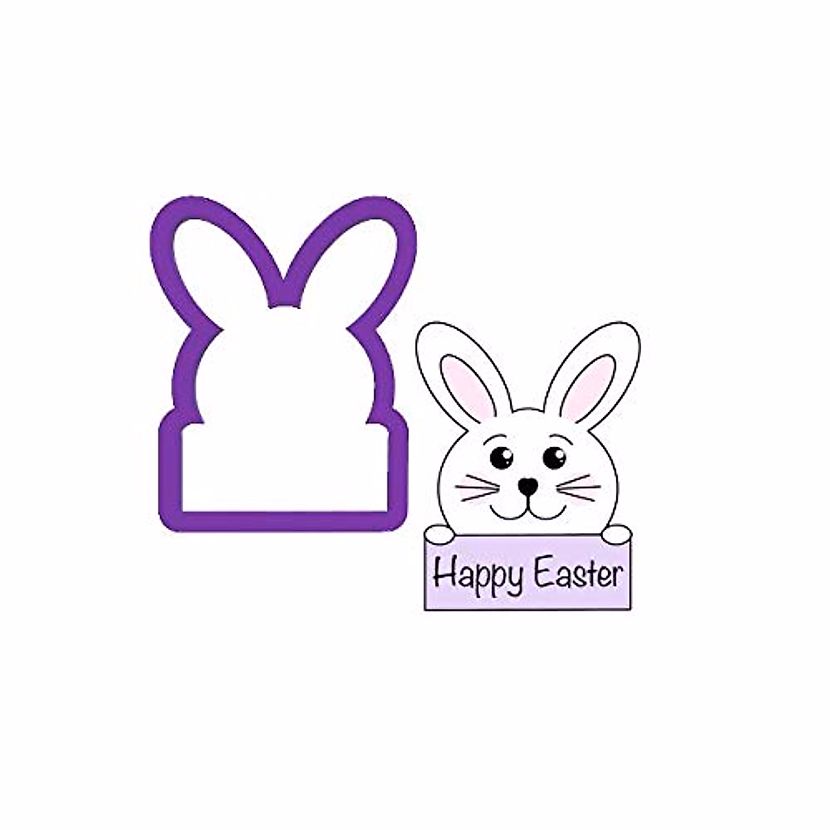 Bunny Head with Plaque Cookie Cutter