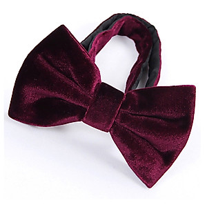 iHomor Men's Velvet Bow Tie Many Colors (vine red)