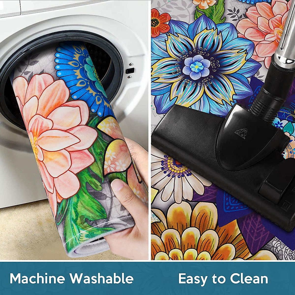 ASPMIZ Boho Kitchen Mat 2 PCS Cushioned Anti-Fatigue Kitchen Rugs Non Slip Memory Foam Kitchen Mats and Rugs Farmhouse Kitchen Comfort Floor Mats for Home & Office, 18'' x 48'' + 18'' x 30'', Bohemian