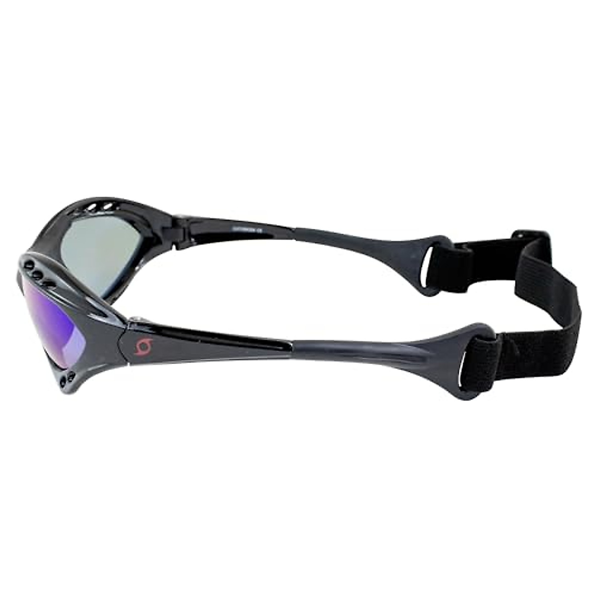 Hurricane Eyewear Category 4 Polarized Jet Ski Floating Goggles Black Padded Frames with Anti-Fog Coating (Blue Mirror)
