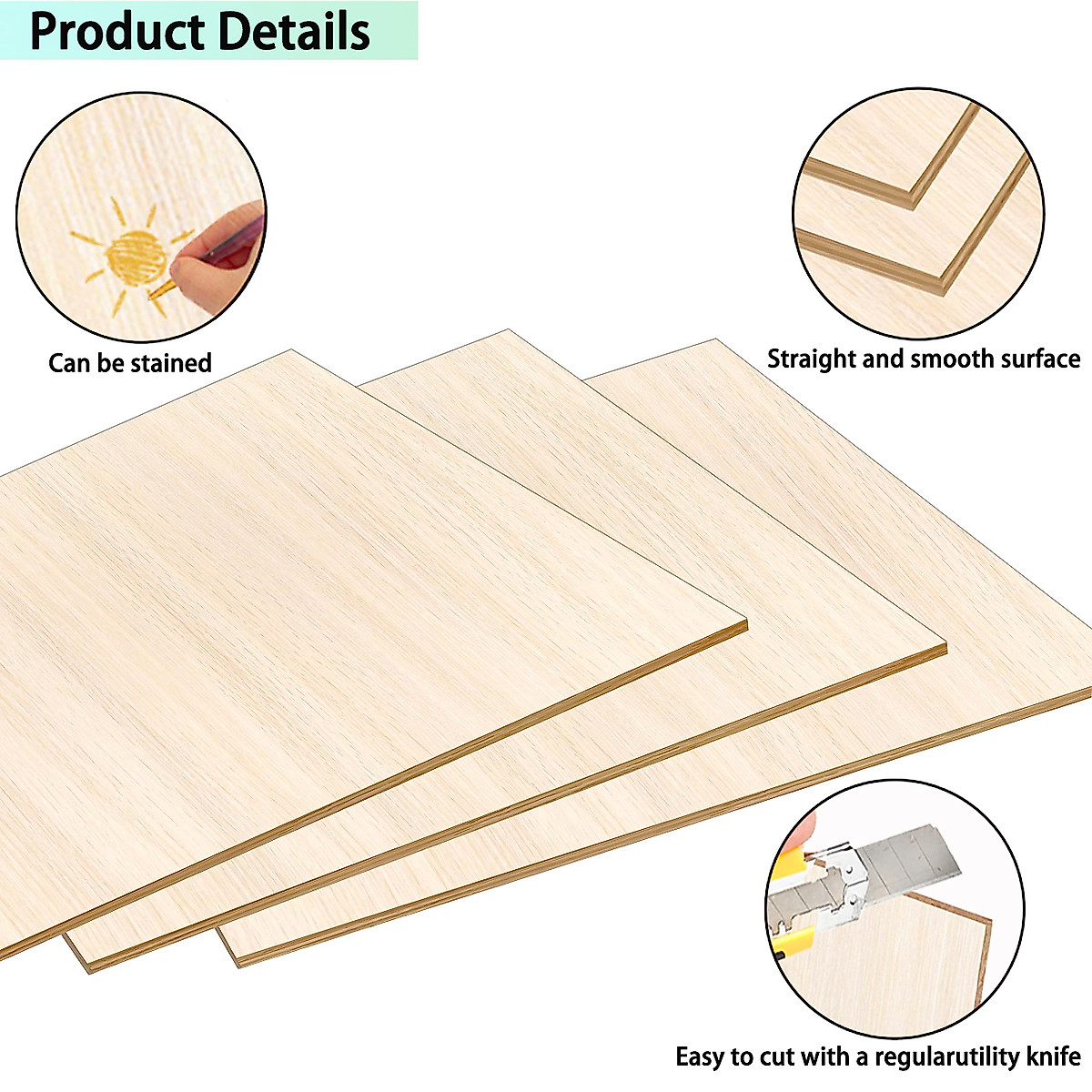 DIYDEC 12 Pack Basswood Sheets 12 x 8 x 1/13 Inch Thin Plywood Wood Sheets Unfinished Wood Squares Boards Balsa Wood Sheets for Crafts Architectural Models Laser Cutting Wood Burning and Drawing
