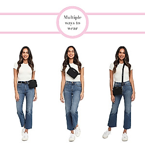 Baggallini Womens 2-in-1 2 in 1 Convertible Belt Bag, Black, One Size US