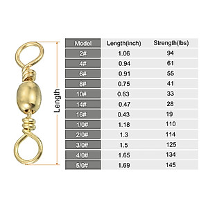 PATIKIL Fishing Barrel Swivel, 100Pcs 33lb Carbon Steel Solid Ring Terminal Tackle, Golden