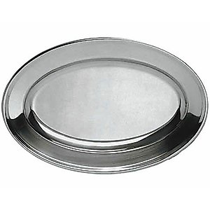 Oval Material Stainless Steel Platters - 21-3/4" x 14-1/2"