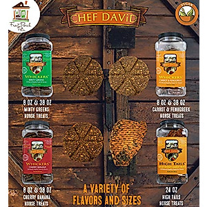 Front Porch Pets - Chef David Horse Treats Healthy Real Food Horse Treats, No Added Sugar, No Artificial Flavors, Stall Treats for Horses, Made in The USA - Whickers Minty Greens, 24oz