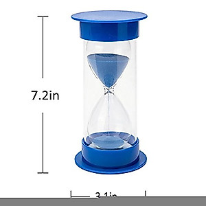 AblueA Sand Timer with Protective Covering, 50 Minutes Plastic Sand Clock Timing Hourglass (Blue Caps and Blue Sand)