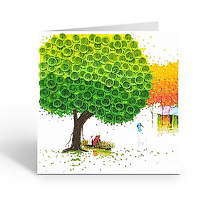 TUMYBEE Happy Seasonal Card Four Seasons Greeting Card, Romantic Mapple Tree Card, Quilling Card for Christmas, Sympathy, Get Well Soon, Birthday, Mother's Day, Thank You for Mom, Friend, Love, Wife