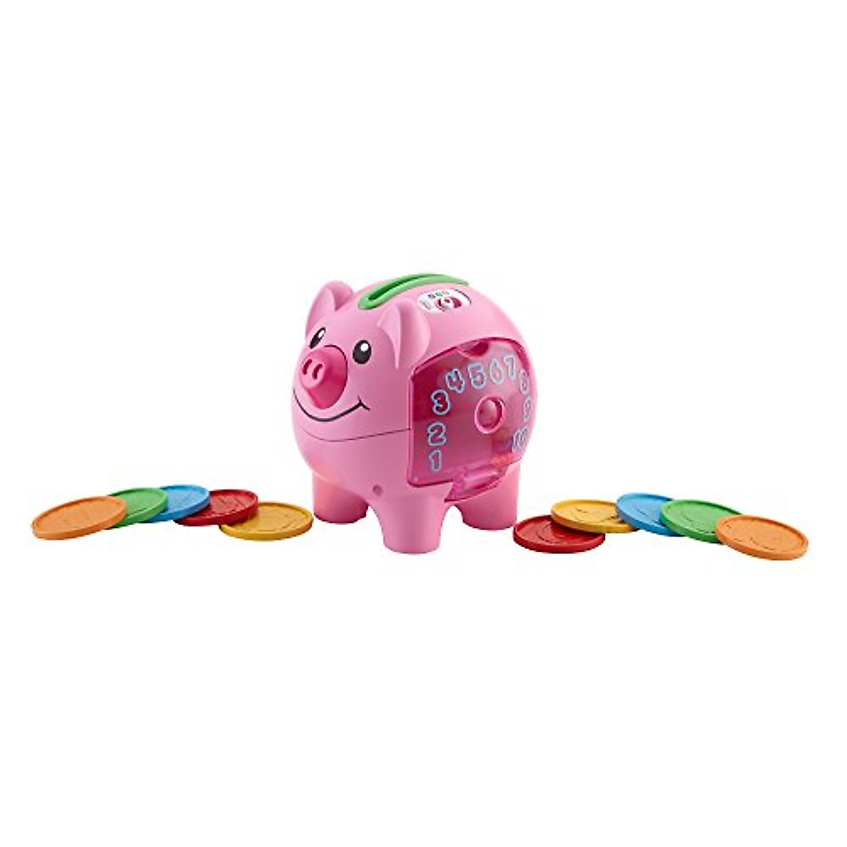 Fisher-Price Laugh & Learn Baby Learning Toy Smart Stages Piggy Bank With Music & Phrases For Infant To Toddler Ages 6+ Months
