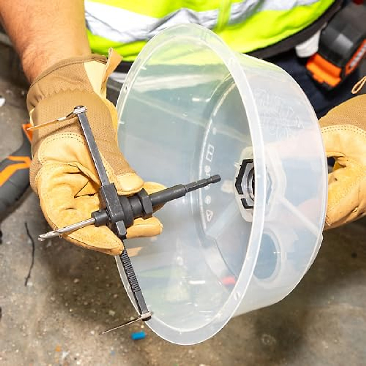 Klein Tools 53710 Hole Saw, Adjustable Circle Hole Cutter with Dustbowl, Integrated Vacuum Port, for Drywall and Ceiling Tiles, 2 to 7-Inch