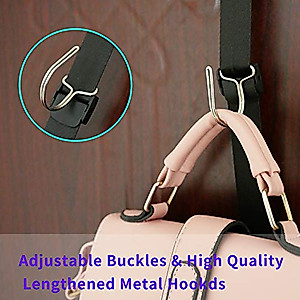 OVOY Bag-Organizer-Rack-Holder Purse Hanger for Door - 20 Hooks for Handbags for Closet and Door 2Pcs-Fit Door Thickness 1.3-1.5" (Black, 2PCS(Fit Door Thickness 1.3-1.5"))