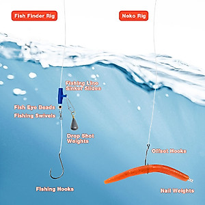 GOANDO 238pcs Fishing Accessories Kit Fishing Tackle Box Including Fishing Hooks Fishing Weights Beads Split Shot Fishing Gear for Bass Trout Salmon Fishing Gifts for Men