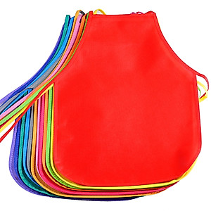 Children's Artists Fabric Aprons,12 Colors Kids Artist Aprons,Non Woven Artist Apron For Kid,Children Painting Aprons,Kids Art Smocks for Classroom,Kitchen,Community Event,Crafts&Art Painting Activity