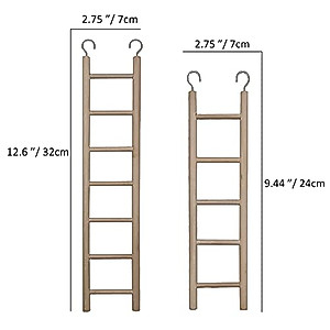 2pcs Wooden Ladder for Bird Parrot Ladder Cage Climbing Toy Birdie Basics (5 Step & 7 Step)