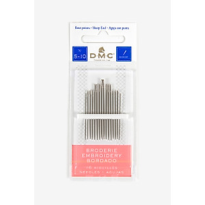 DMC 1765-5/10 Embroidery Hand Needles, 16-Pack, Size 5/10,Silver