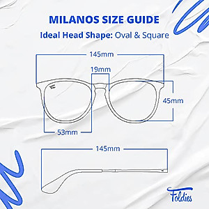 Foldies Milano Folding Sunglasses Polarized, UV400, UVA, UVB Protection for Men Women, Folding Sunglasses Leather Case