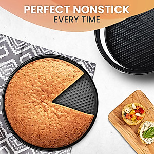 RFAQK Non-Stick 9 Inch Springform Pan - Spring form Pan for Cheesecake with Removable Bottom, Bonus Icing Spatula with 30 Pcs Parchment Paper & Recipe E-Book - Ideal for Baking Cakes, Pizzas, & More!