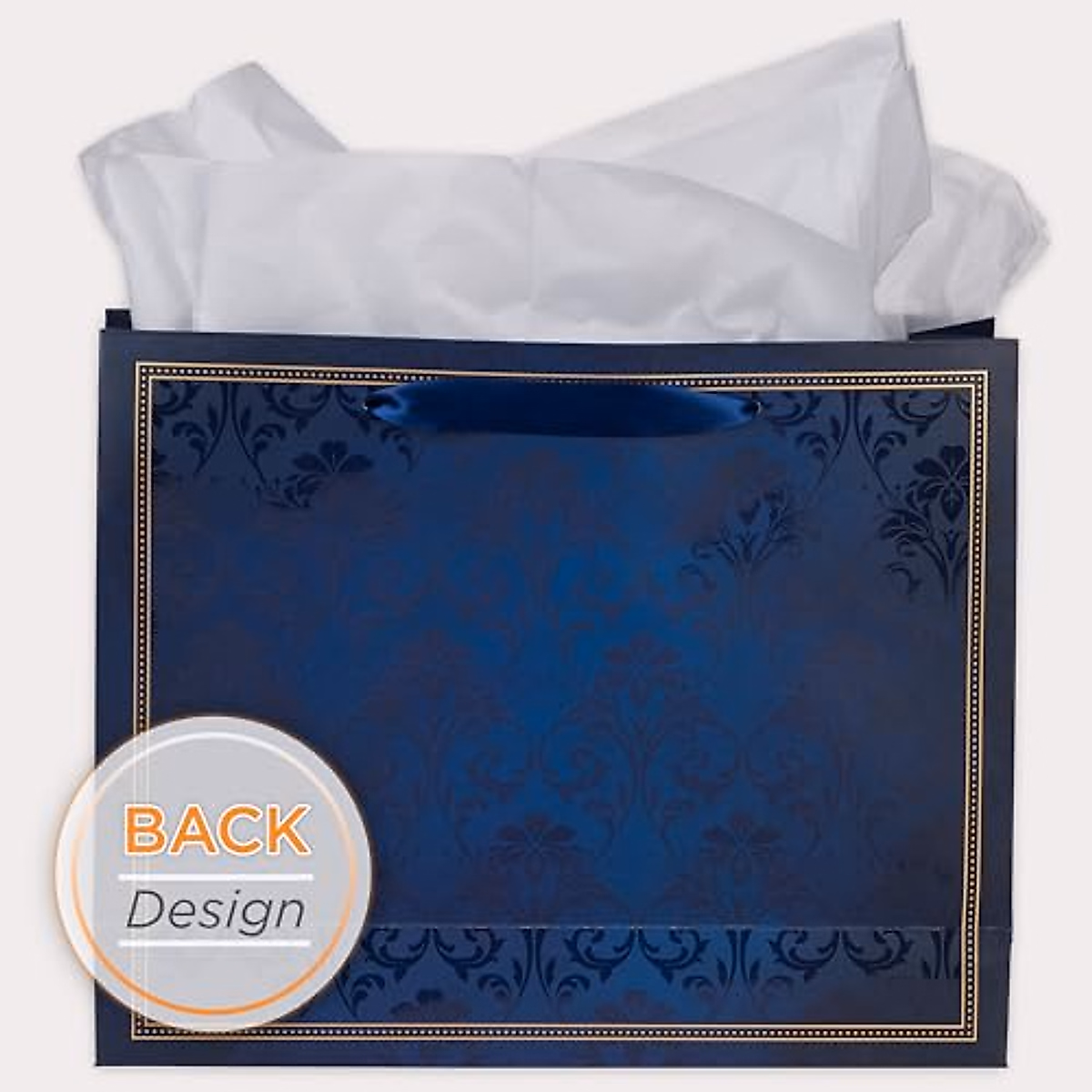 Christian Art Gifts Decorative Landscape Gift Bag w/Card & Tissue Paper Set for Men, Women & Grads: I Know the Plans - Jeremiah 29:11 Inspirational Bible Verse for Graduations, Navy Blue w/Gold, Large