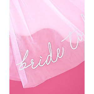 xo, Fetti Bachelorette Bride To Be Embroidered Veil | BachParty Accessory, Bride To Be Headband Decorations, White Headpiece Bridal Shower Gift, Engagement Supplies, Wedding, Bridesmaid Favors