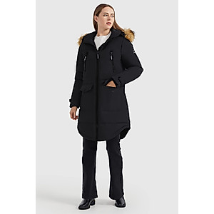 Orolay Women's Thickened Down Jacket Winter Warm Down Coat Black