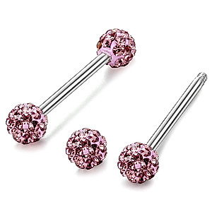 ORAZIO 6-8 Pcs 14G 316L Stainless Steel CZ Nipple Piercing Barbell Belly Button Ring for Women