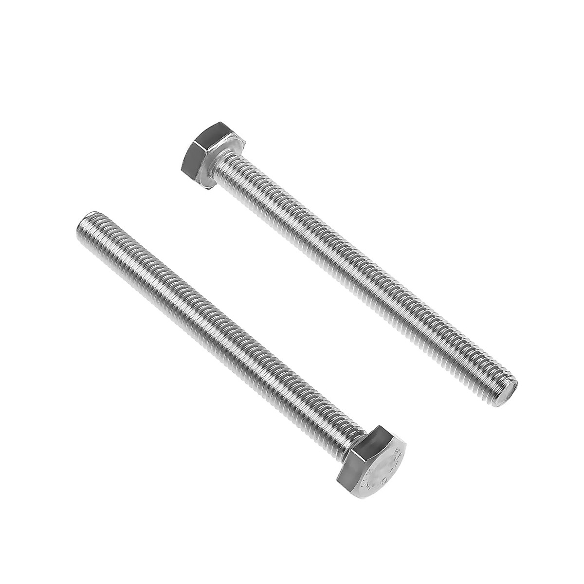 Yinpecly M10 Hex Bolt M10-1.5 x 100mm UNC Hex Head Screw Bolts 304 Stainless Steel Fully Threaded Hex Tap Bolts 2pcs