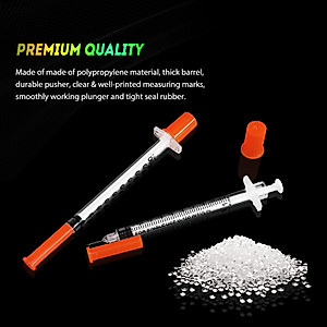 SHAOTONG 1ml 30 Gauge 1cc 1/2 Inch 13 mm for Labs Industrial Disposable Dispensing Supplies, 100 Pack