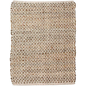 Jute Cotton Rug 2x3' Natural - Hand Woven Farmhouse Style for Living Room Kitchen Entryway Rug,Kitchen Rugs, Farmhouse Rugs, Rugs for Living & Bedroom,Woven Rugs