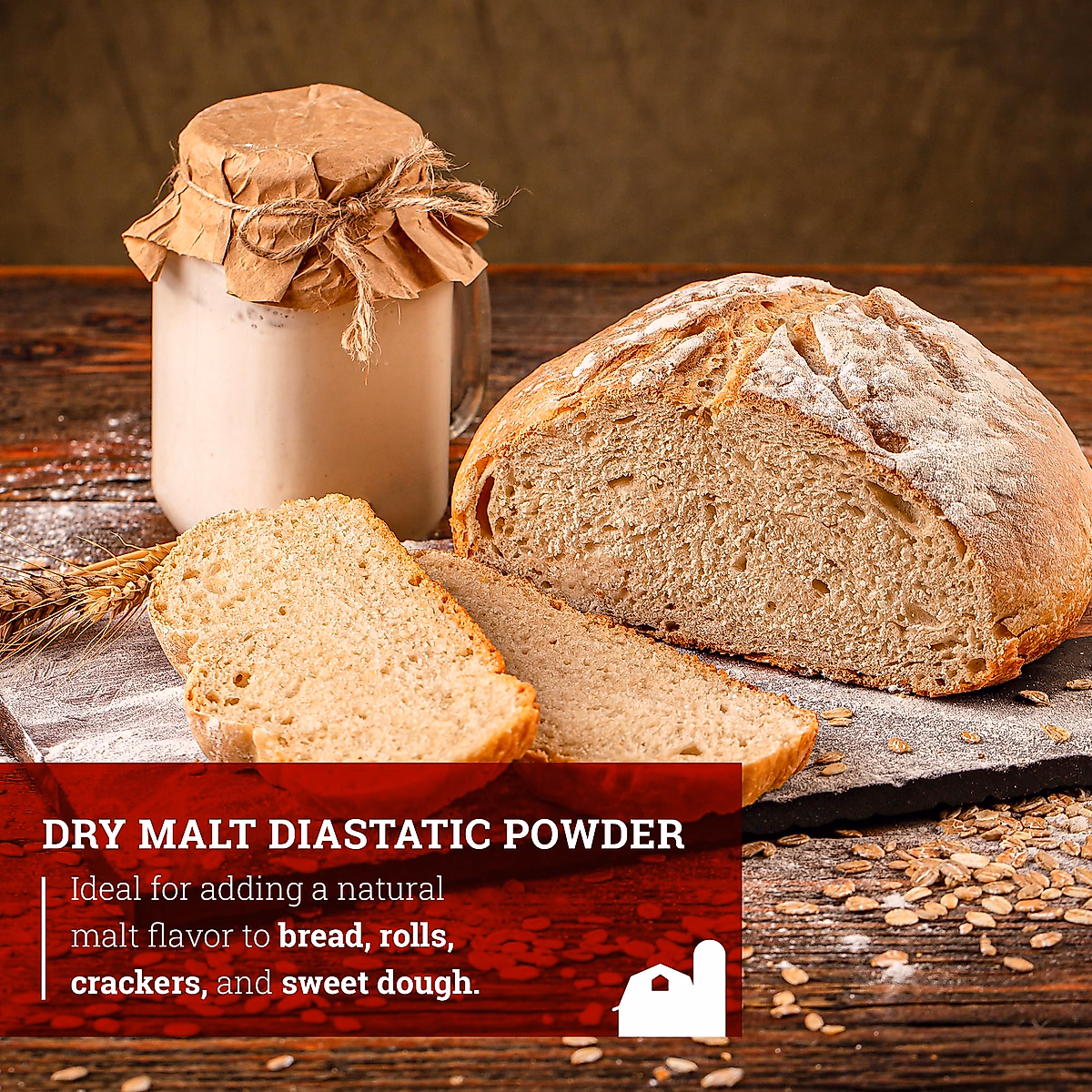 Hoosier Hill Farm Dry Malt (Diastatic) Baking Powder,1.5LB (Pack of 1)