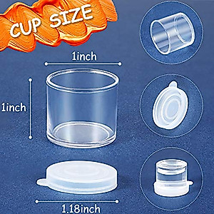 Small Paint Cup with Lids, Plastic Mini Paint Containers DIY Craft Storage Containers Craft Paint Cup for Paint Beads Seeds Clay or Others (25 Pieces)