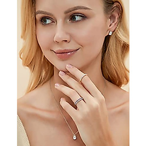 EAMTI 2mm 925 Sterling Silver Wedding Band Cubic Zirconia Half Eternity Stackable Engagement Ring Size 8