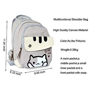 Anime Neko Atsume Multifunctional Shoulder Bag Knapsack Japanese Game Cat Backpack (#1)