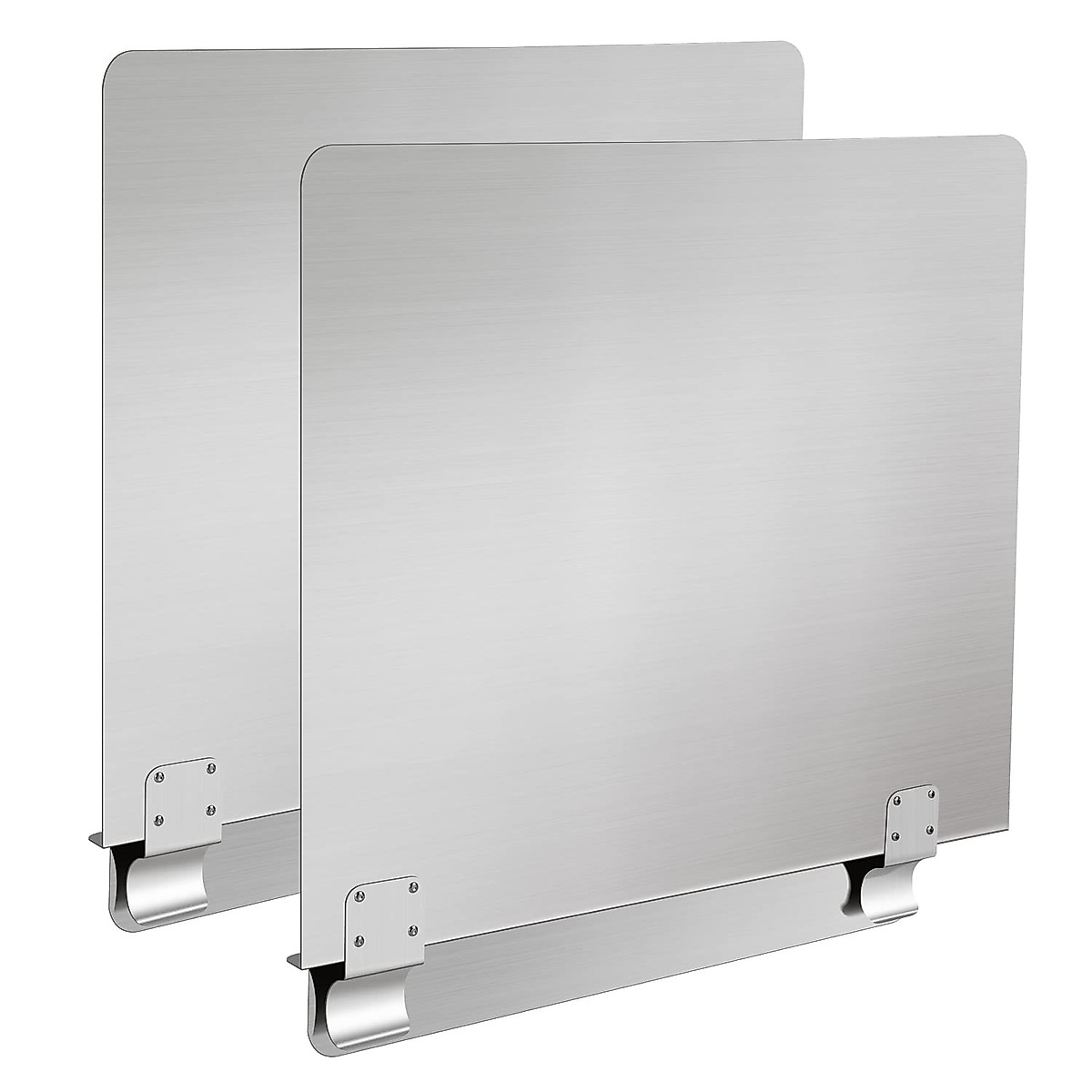 Stainless Steel Commercial Deep Fryer Splash Guard 20-1/2" W X 18" H Side Splash Universal fit clips stop oil from splattering, pack of 2