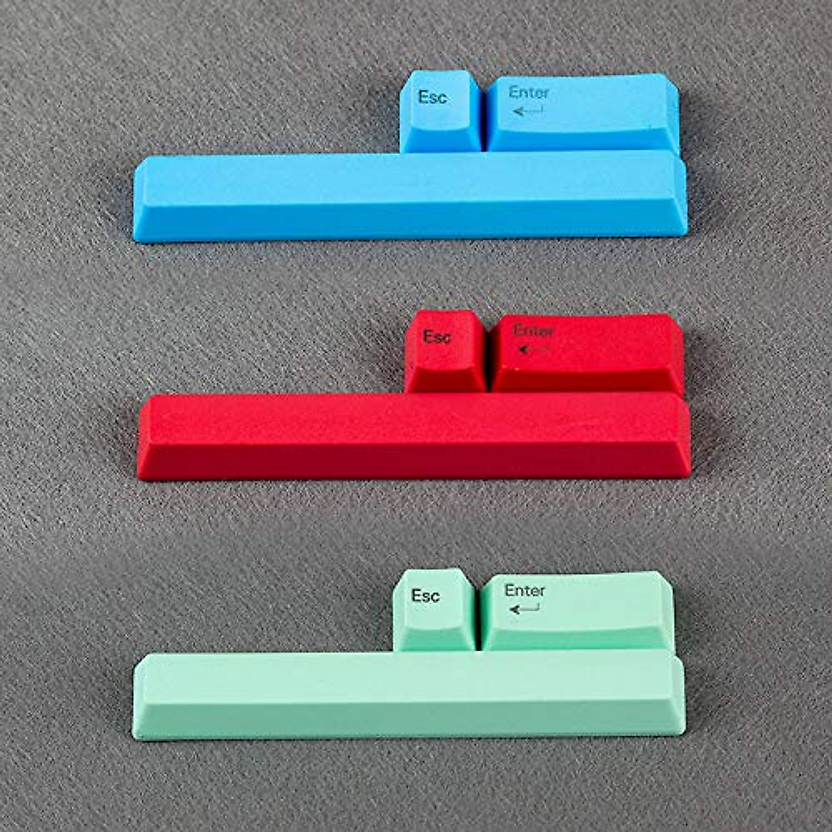 1 Set ESC Enter SpaceBar Keycap Thick PBT Key Caps OEM Height for Cherry MX Switches Gaming Mechanical Keyboard (Red)
