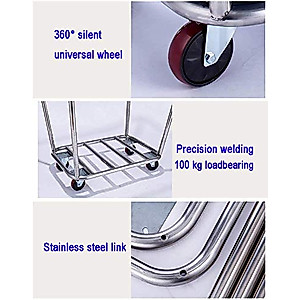 Mobile Linen Car for Hotel/Lobby, Detachable Stainless Steel Storage Cart with Universal Wheel, Can Load 100Kg, PIBM