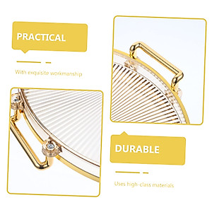 Cabilock Desktop Storage Tray Dresser Decor Snack Container Wedding Decorations Snack Containers Home Fruits Plate Dry Fruits Decorative Tray Dressing Table Golden Abs Dessert Snacks Plate