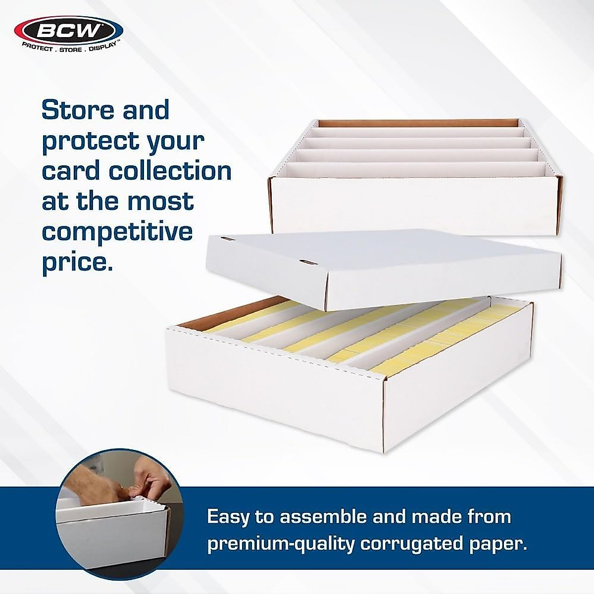 BCW Super Monster 5 Row Trading Card Storage Box | 5 ct | Holds 5000 Standard Trading Cards & 7000 Gaming Cards | Card Storage Box for Basketball, Football, MTG, Pokemon | Baseball Card Storage Box
