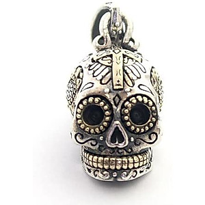 COSUMOSU Mexican Skull Sugar 1.18inch Cross 925 sterling silver Pendant